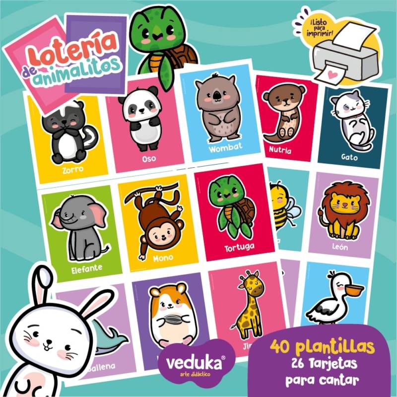 Lotería de Animalitos – veduka – Veduka Arte Didáctico