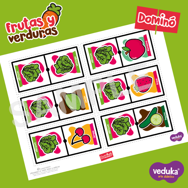 Dominó de Frutas y Verduras – veduka – Veduka Arte Didáctico