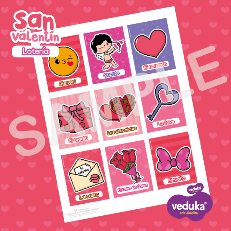 Lotería de San Valentín veduka – Veduka Arte Didáctico