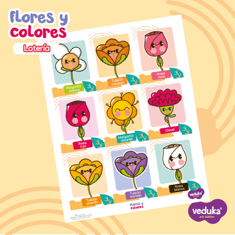 Lotería flores y colores – Veduka Arte Didáctico