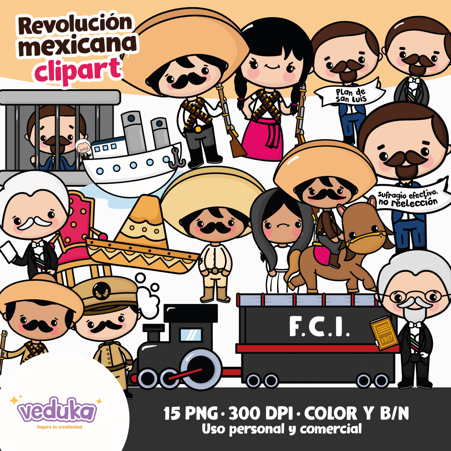 Clipart Revolución Mexicana – Veduka Arte Didáctico