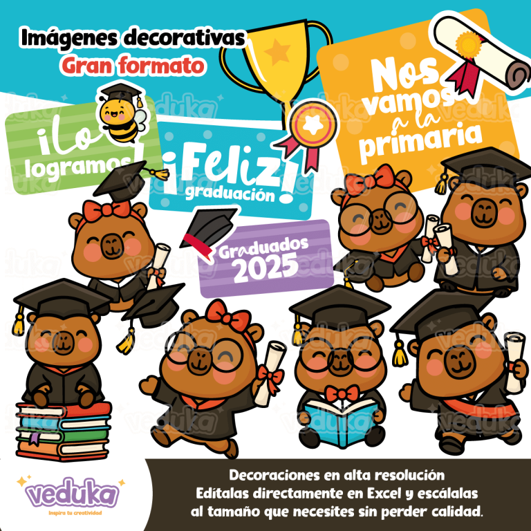 Imágenes decorativas capibara gran formato – Veduka Arte Didáctico